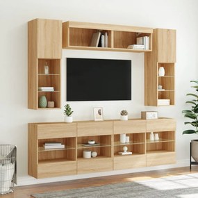 6dílná obývací stěna s LED osvětlením dub sonoma 3216799