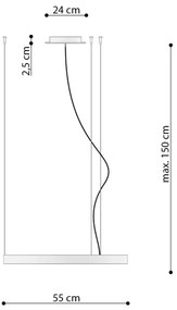 Thoro TH.217 - LED Lustr na lanku RIO LED/30W/230V CRI95 4000K pr. 55 cm zlatá