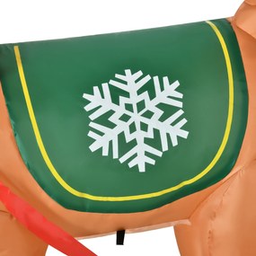 HOMCOM Nafukovací Santa Claus a sobi venkovní vánoční dekorace, včetně ventilátoru, 140 cm, červená + hnědá