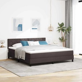 Postel s boxspringem s čelo Tmavě hnědá 180 x 200 cm textil 3338786