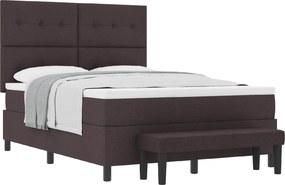 Postel s boxspringem s čelo Tmavě hnědá 140 x 190 cm textil 3344068