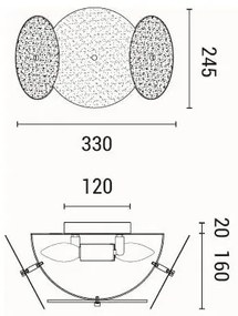 Nástěnné svítidlo GLOW 2xE14/40W/230V