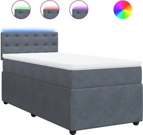 Box spring postel s matrací tmavě šedá 100x200 cm samet 3289975