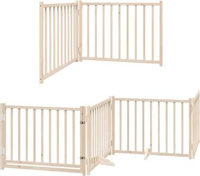 Zábrana pro psy s dvířky skládací 12 panelů 960 cm topol 3155724