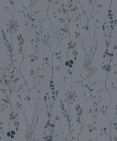 Modrá vliesová tapeta s lučními květinami, 221341, Botanical, BN Walls
