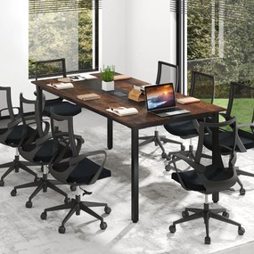 Costway Konferenční stůl pro 8-10 osob obdélníkový – 180 × 90 cm, hnědý