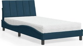 Postel s matrací Hanko modrá 100 x 200 cm samet 3208584