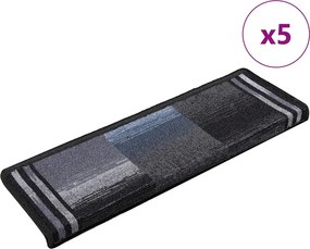 Nášlapy na schody samolepicí 5 ks 65x21x4 cm černošedé 149842