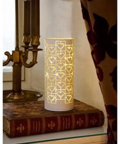 LED vánoční svícen na stůl srdce, 20 × 8 cm, skleněný