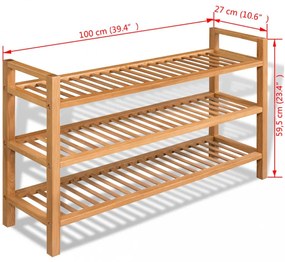 Botník s policemi dub Dekorhome 100x27x59,5