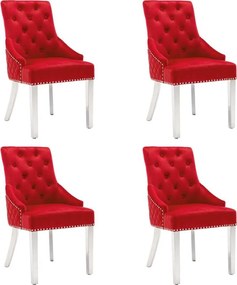 vidaXL Jídelní židle 4 ks samet [3080232] Barva: krémová