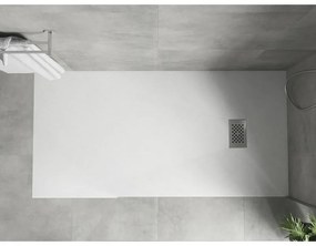 Mexen Hugo, obdélníková sprchová vanička SMC 170 x 80 cm, bílá, ocelová krytka, 42108017-X
