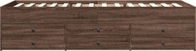 Válenda se zásuvkami bez matrace hnědý dub 75 x 190 cm 3280894