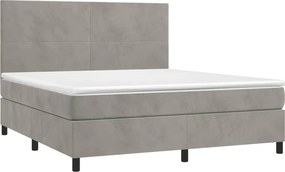 Box spring postel s matrací světle šedá 160x200 cm samet 3142911