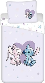 Bavlněné dětské povlečení na jednolůžko 140x200 cm Lilo and Stitch "Heart" – Jerry Fabrics