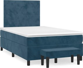 Box spring postel s matrací tmavě modrá 120 x 200 cm samet 3137717