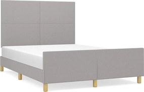 Rám postele bez matrace světle šedý 140 x 190 cm textil 3124887