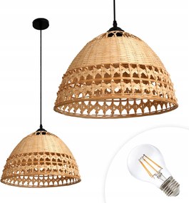 Sada Závěsná stropní lampa Pletená Boho Žárovka 7W E27 Teplá bílá