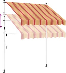 vidaXL Ručně zatahovací markýza 350 cm pruhy [42037063] Barva: oranžová a hnědá