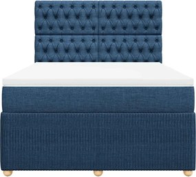 Box spring postel s matrací modrá 140x200 cm textil 3294392