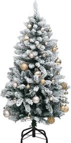 Umělý sklápěcí vánoční stromek se 150 LED a koulemi 120 cm 3210097