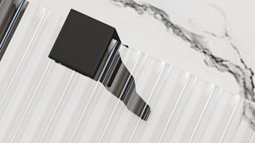 Bezrámová sprchová zástěna REA AERO INTIMO 120 cm, černá/ornament - bez vaničky