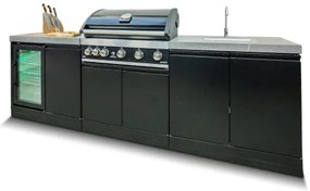 Venkovní kuchyně GrandHall s grilem Maxim G5 a s dřezem a vinotékou, 262cm