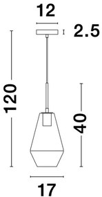 Nova Luce Závěsné svítidlo PRISMA zlatý kov čiré sklo E27 1x12W