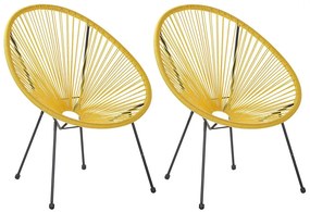 Sada 2 žlutých ratanových židlí ACAPULCO II Beliani