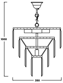 Zuma Line 17106/4+1-GLD - Křišťálový lustr na řetězu AMEDEO 5xE14/40W/230V