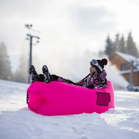 Nafukovací sedací vak, lazy bag LEBAG nylon růžový