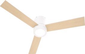 HOMCOM Stropní Ventilátor s Osvětlením, Dálkové Ovládání, 48W Stropní Světlo s Ventilátorem, 112 cm Tichý Stropní Lampa s Nastavitelným Osvětlením a Č