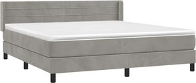 Box spring postel s matrací světle šedá 160x200 cm samet 3131027