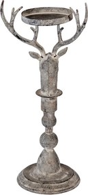 Zinkový antik kovový svícen jelen Deer - 17*14*42 cm