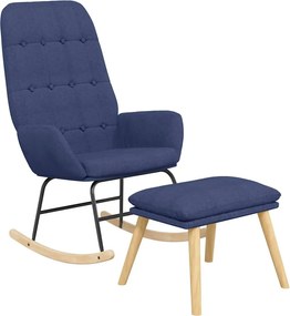 Houpací křeslo s podnožkou modré textil 3097708