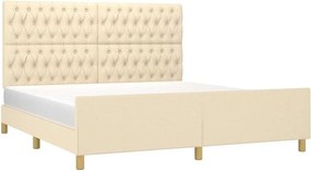 Rám postele bez matrace krémový 180 x 200 cm textil 3125321