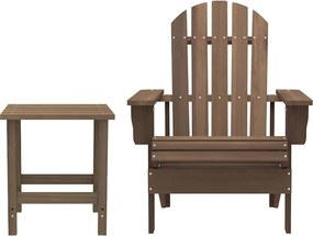 Zahradní židle Adirondack se stolkem masivní jedle hnědá 315921