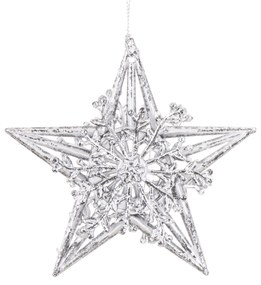 Vánoční dekorace hvězda stříbrná 146542