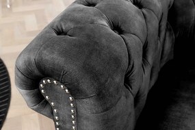 Designové křeslo Chesterfield antik šedé