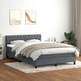 Box spring postel s matrací tmavě šedá 160x210 cm samet 3316504