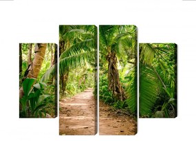 Vícedílný obraz Cesta V Tropickém 3D Lese Nedostatek Nedostatek Přírodní plátno 160x120