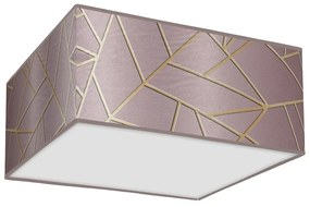Stropní svítidlo Ziggy Square, 1x růžové/zlaté textilní stínítko, (bílé plexisklo), (40 cm)