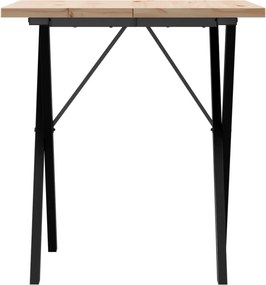 Jídelní stůl s X rámem 70 x 70 x 75,5 cm borové dřevo a ocel 3282759