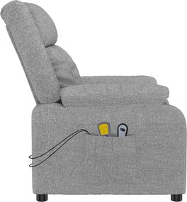 Elektrické masážní křeslo světle šedé textil 3143579