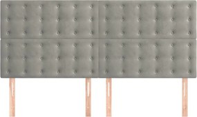 Čelo postele světle šedé 160x5x118/128 cm sametové 3116820