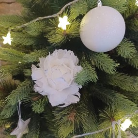Vánoční ozdoba z peříček, 12 cm, bílá, peří
