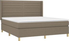 Box spring postel s matrací a LED taupe 160x200 cm textil 3138969