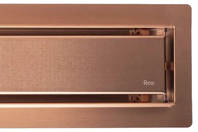 Rea Neox, nerezový sprchový odtokový žlab 50cm, 2v1, měděná matná, REA-G4896