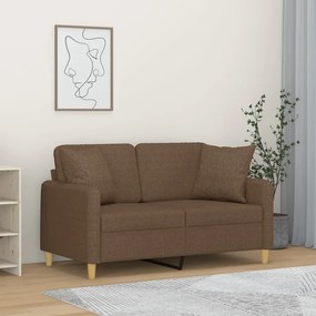 2místná pohovka s polštáři hnědá 120 cm textil 3200904