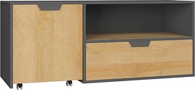 NANO | TV stolek NA10 se zásuvkou | 120 cm | grafit/dub riviera